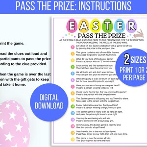 Easter Pass the Prize Game, Easter Pass the Present Game, Easter Pass ...
