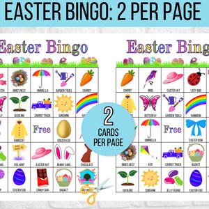 Easter Bingo, 30 Printable Easter Bingo Cards, Easter Activity for Kids ...