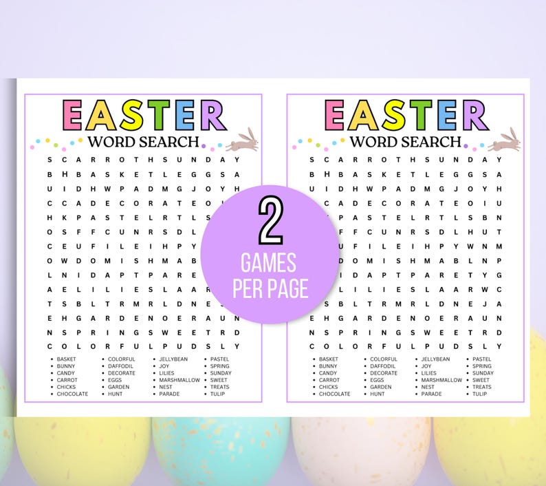 Easter Word Search, Fun Easter Game, Printable Easter Game, Easter Game ...
