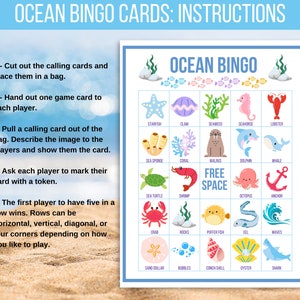 Ocean Bingo, Under the Sea Bingo, 30 Printable Ocean Bingo Cards, Ocean ...