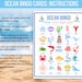 Ocean Bingo, Under the Sea Bingo, 30 Printable Ocean Bingo Cards, Ocean ...