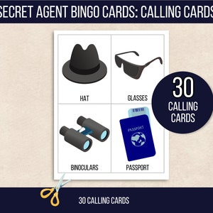 Secret Agent Bingo, 30 Printable Secret Agent Bingo Cards, Secret Agent ...