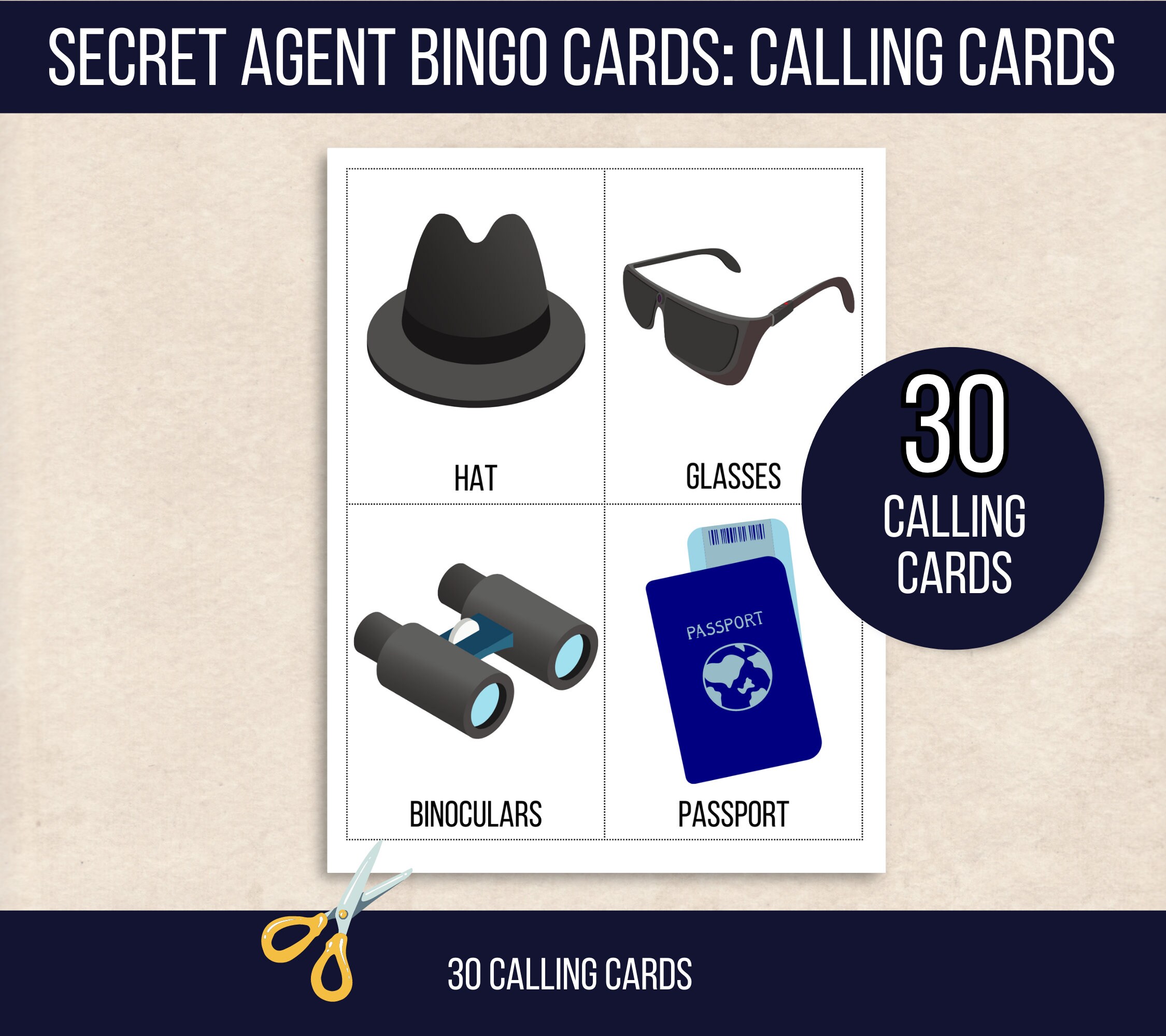 Secret Agent Bingo, 30 Printable Secret Agent Bingo Cards, Secret Agent ...