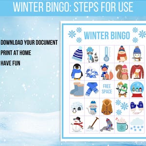 Winter Bingo, 30 Printable Winter Bingo Cards, Winter Activity for Kids ...