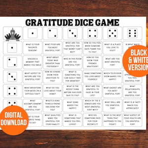 Thanksgiving Gratitude Dice Game, Thanksgiving Games, Thanksgiving ...