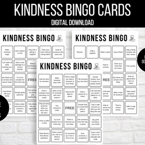Kindness Bingo 3 Kindness Bingo Cards Acts of Kindness - Etsy