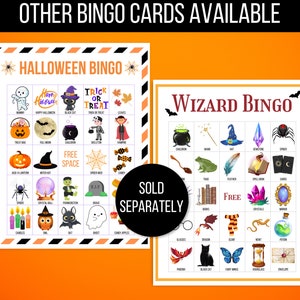 200 Halloween Bingo Cards, Halloween Number Bingo, Halloween Party Game ...