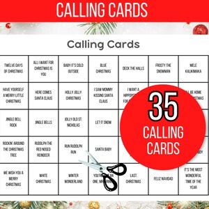 Christmas Songs Bingo, 50 Printable Christmas Songs Bingo Cards ...