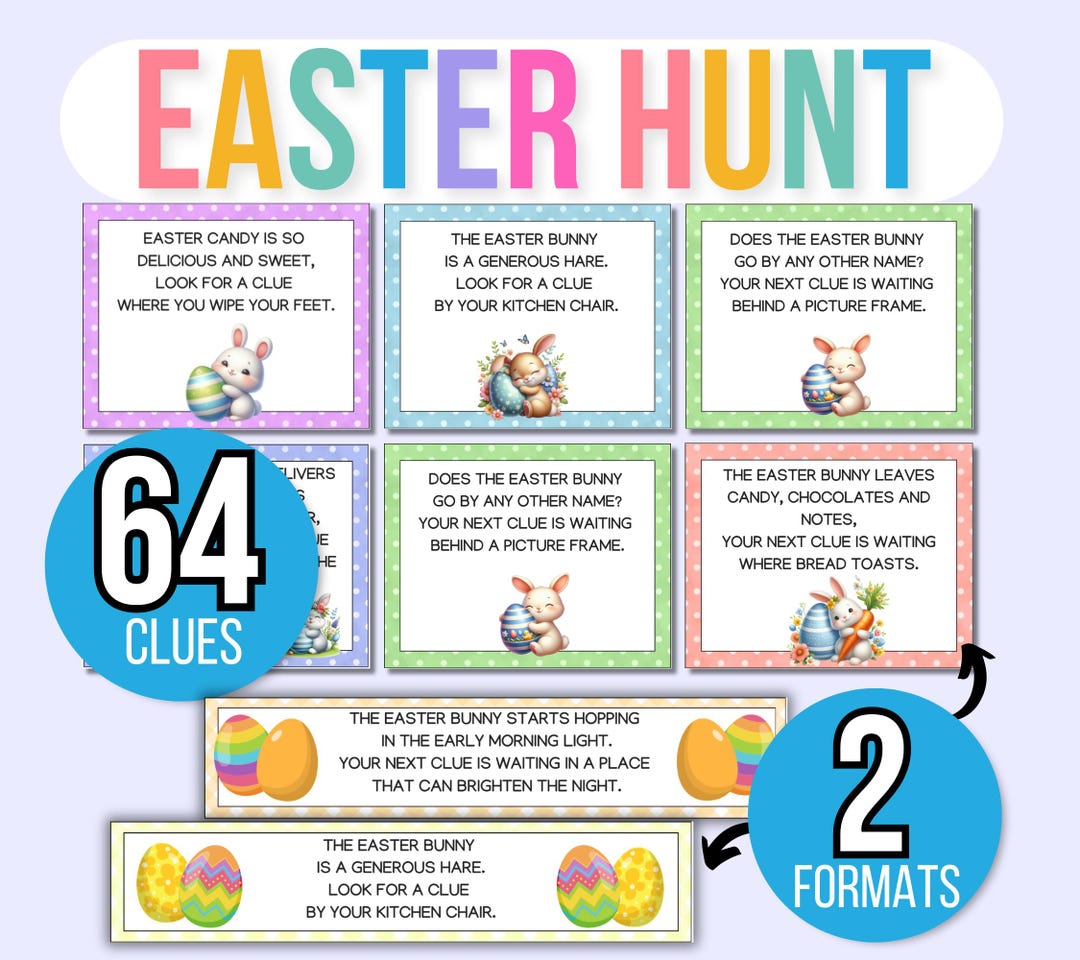 Indoor Easter Scavenger Hunt for Kids, Outdoor Treasure Hunt for Kids ...