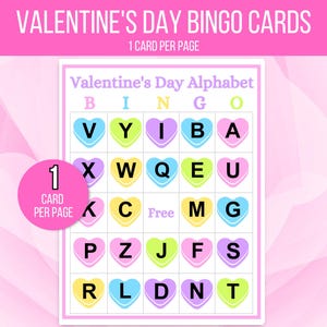 Valentine's Day Bingo Game for Kids: Instant Digital Download ...