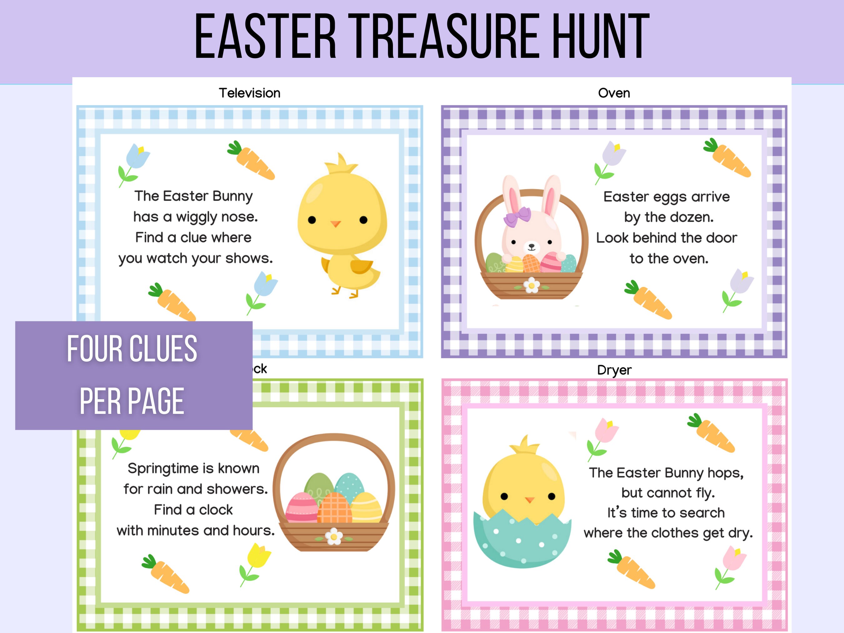 Indoor Easter Scavenger Hunt for Kids, Indoor Treasure Hunt for Kids ...
