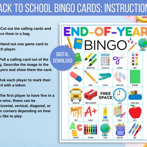 End of Year Bingo, 30 End of Year Bingo Cards, Last Day of School Bingo ...