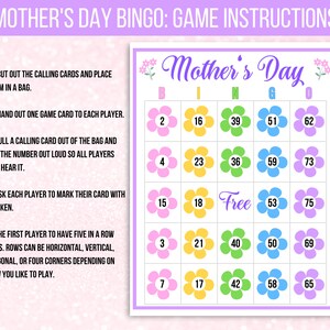 Mother's Day Bingo, 100 Mother's Day Bingo Cards, Mother's Day Activity ...