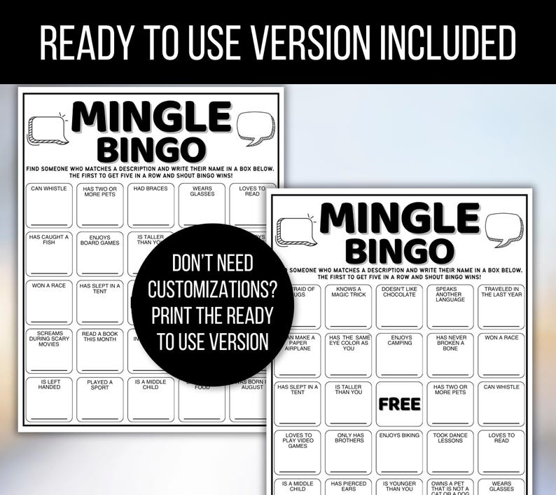 Mingle Bingo, Get to Know You Bingo, Find Someone Who Bingo, Find the ...