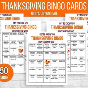 Thanksgiving Get to Know You Bingo, Find Someone Who Bingo, Find the ...