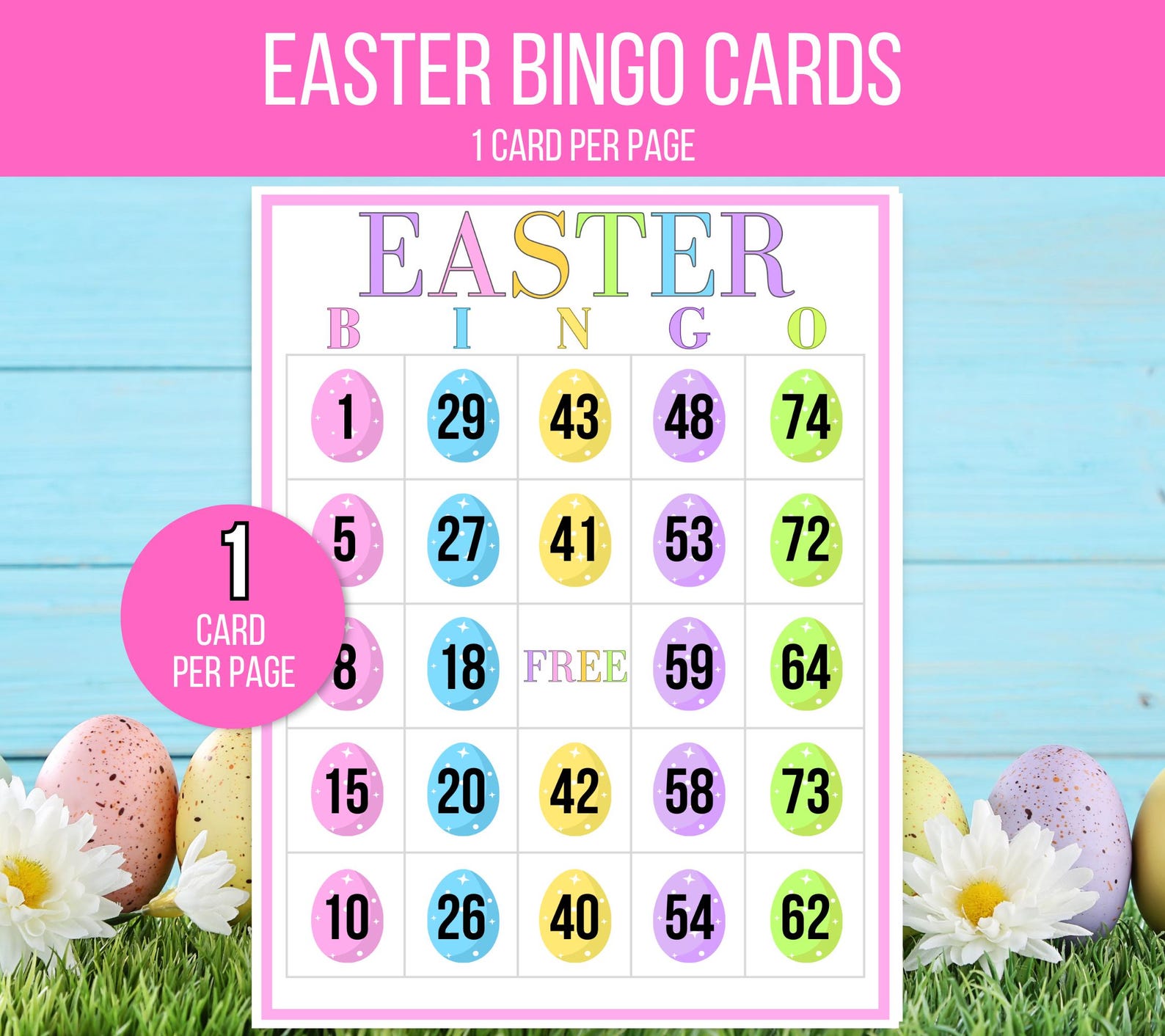 Easter Bingo, 100 Easter Bingo Cards, Easter Activity, Kids Easter ...