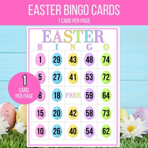 Easter Bingo, 100 Easter Bingo Cards, Easter Activity, Kids Easter ...