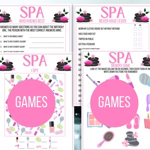 Spa Party Games Printable, Spa Party Activities, Girls Spa Party Games ...