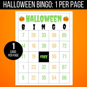 200 Halloween Bingo Cards, Halloween Number Bingo, Halloween Party Game ...
