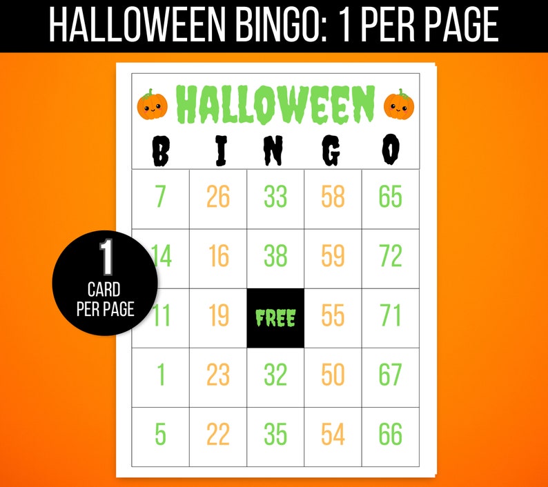 200 Halloween Bingo Cards, Halloween Number Bingo, Halloween Party Game ...