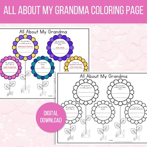 All About My Grandma Fill in the Blanks Questionnaire, Mother's Day ...