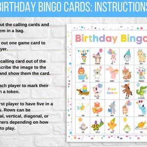 Birthday Bingo, Birthday Party Game, Happy Birthday Bingo Board Game ...