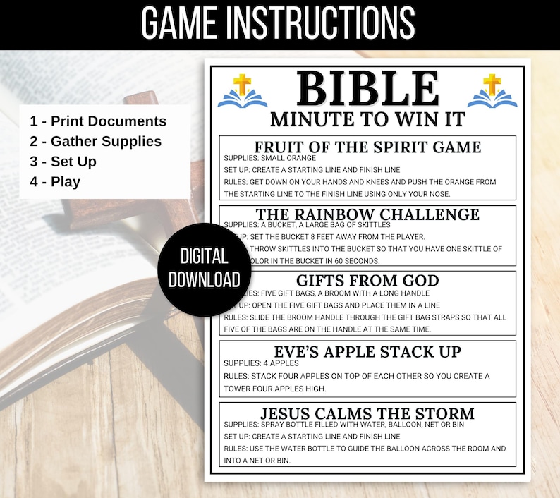 Bible Minute to Win It Games, 50 Bible Minute to Win It Party Games ...