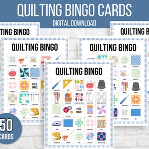 Quilt Bingo, 50 Printable Quilt Bingo Cards, Quilting Bingo, Quilting ...