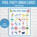 Pool Party Bingo, 30 Unique Printable Pool Bingo Cards, Pool Party Game ...