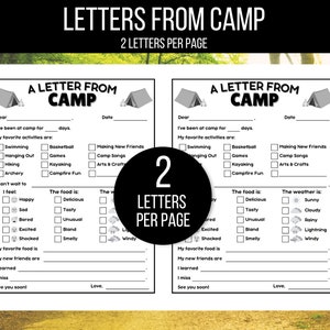 Letters From Camp, Summer Camp Letters, Printable Letter From Camp ...