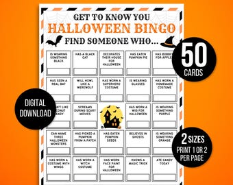 HALLOWEEN MINGLE BINGO / Party Icebreaker/ Party Games/ Fun Games ...