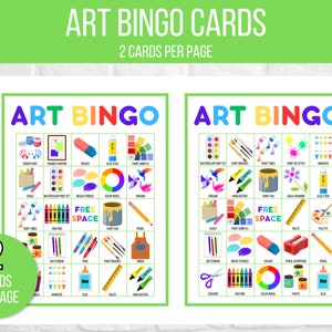 Art Bingo, 30 Printable Art Bingo Cards, Art Game, Art Party Game, Art ...