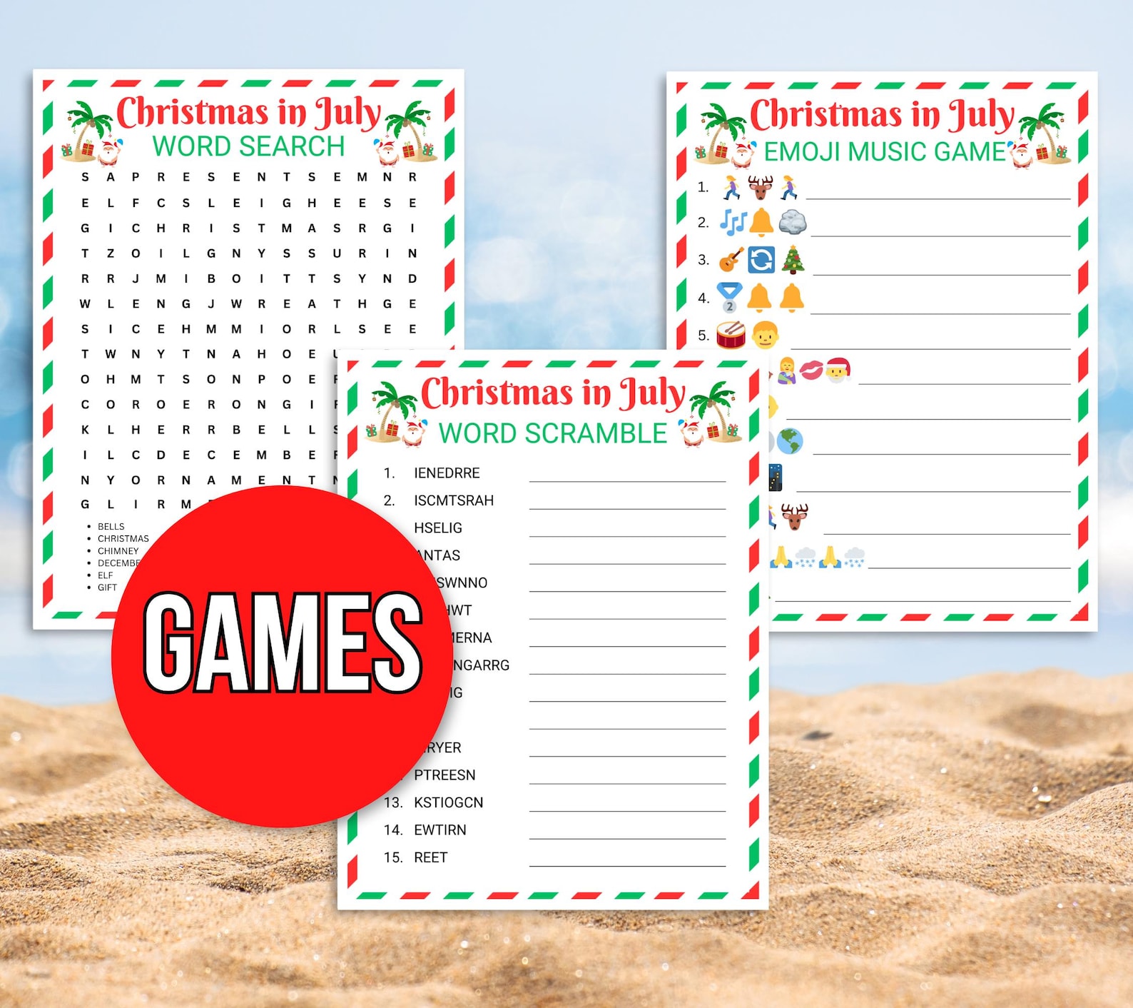 16 Christmas in July Activities, Christmas in July Activity Bundle ...