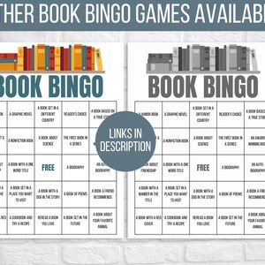 Book Bingo, 50 Book Club Bingo Cards, Book Bingo for Adults, Book ...