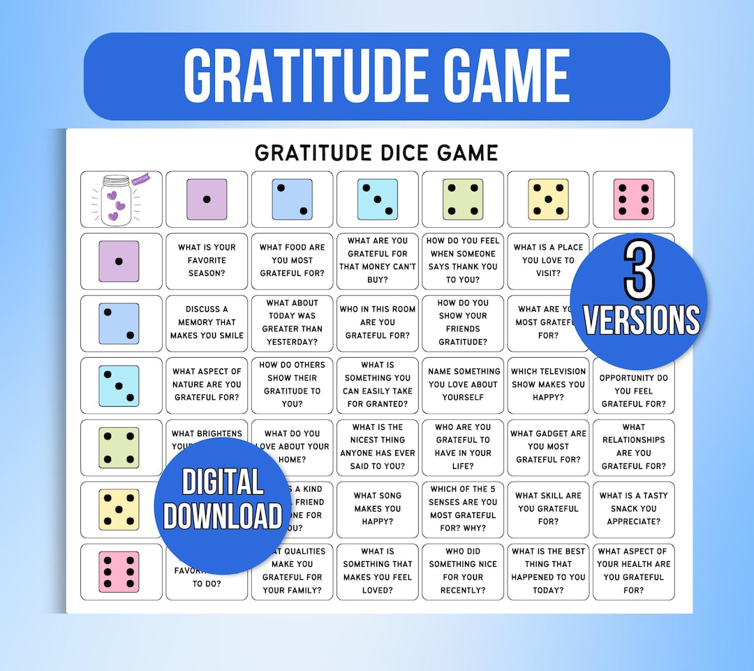 Gratitude Dice Games, Gratitude Games, Gratitude Activities, Gratitude ...