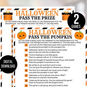 Pass the Pumpkin Games, Halloween Pass the Prize Games, Halloween Party ...