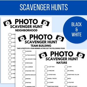 Photo Scavenger Hunt, Nature Scavenger Hunt, Neighborhood Scavenger ...