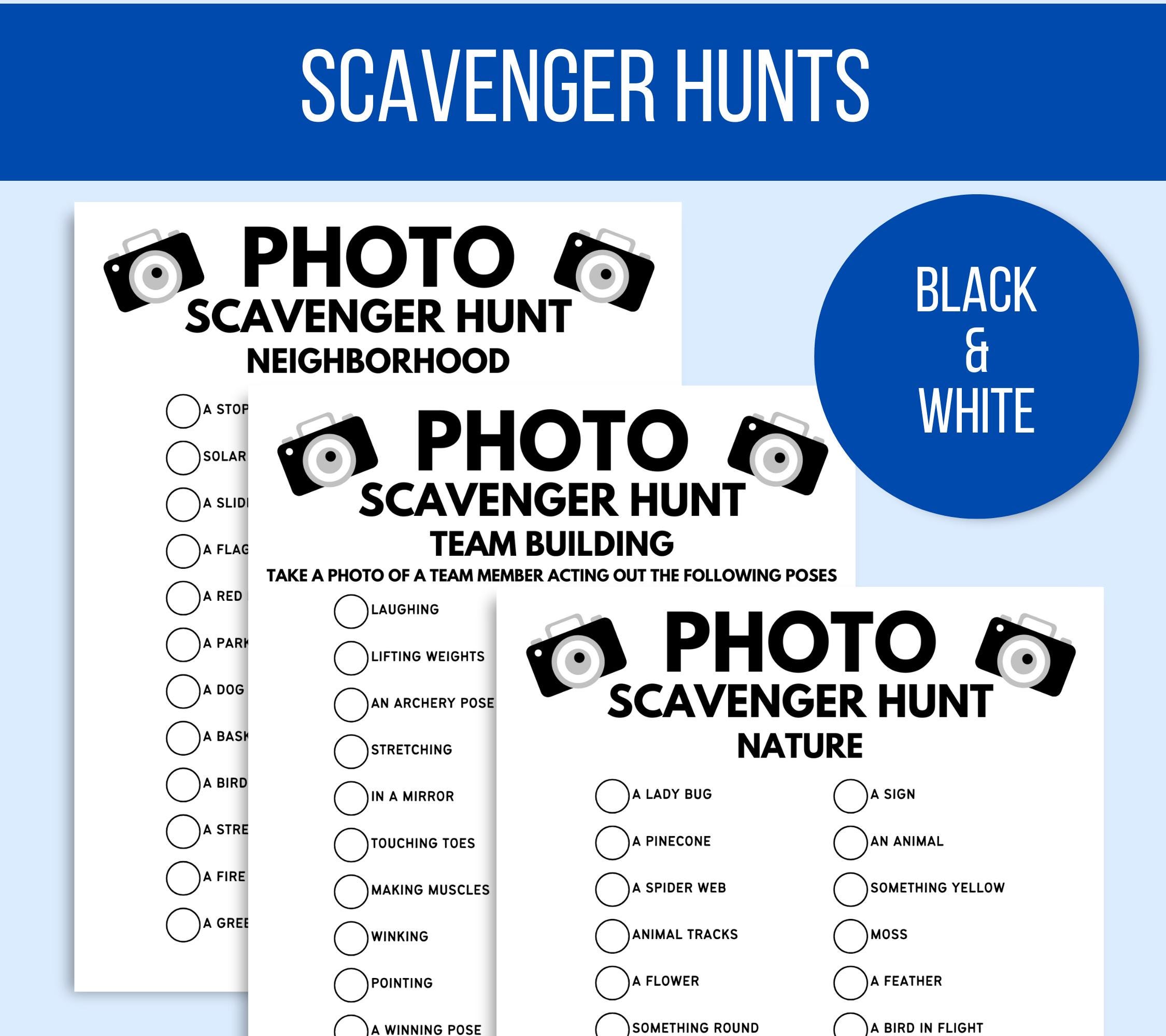 Photo Scavenger Hunt, Nature Scavenger Hunt, Neighborhood Scavenger ...