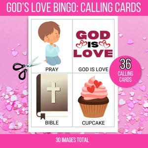 Gods Love Bingo, 60 Gods Love Bingo Cards, Bible Bingo, Valentines ...
