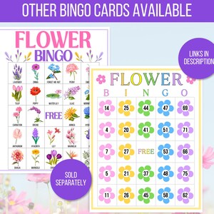 Flower Bingo, Spring Bingo, Garden Bingo, 100 Printable Flower Bingo ...