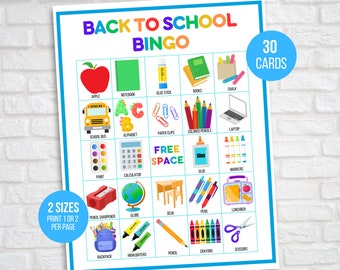 First Grade Bingo Game Printable 40 Cards and Apple Markers - Etsy