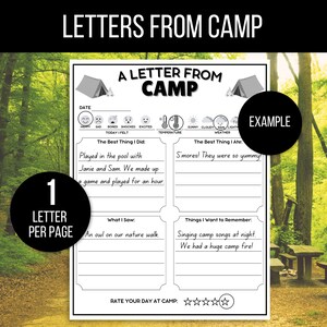 Letters From Camp, Summer Camp Letters, Printable Letter From Camp ...
