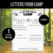 Letters From Camp, Summer Camp Letters, Printable Letter From Camp ...