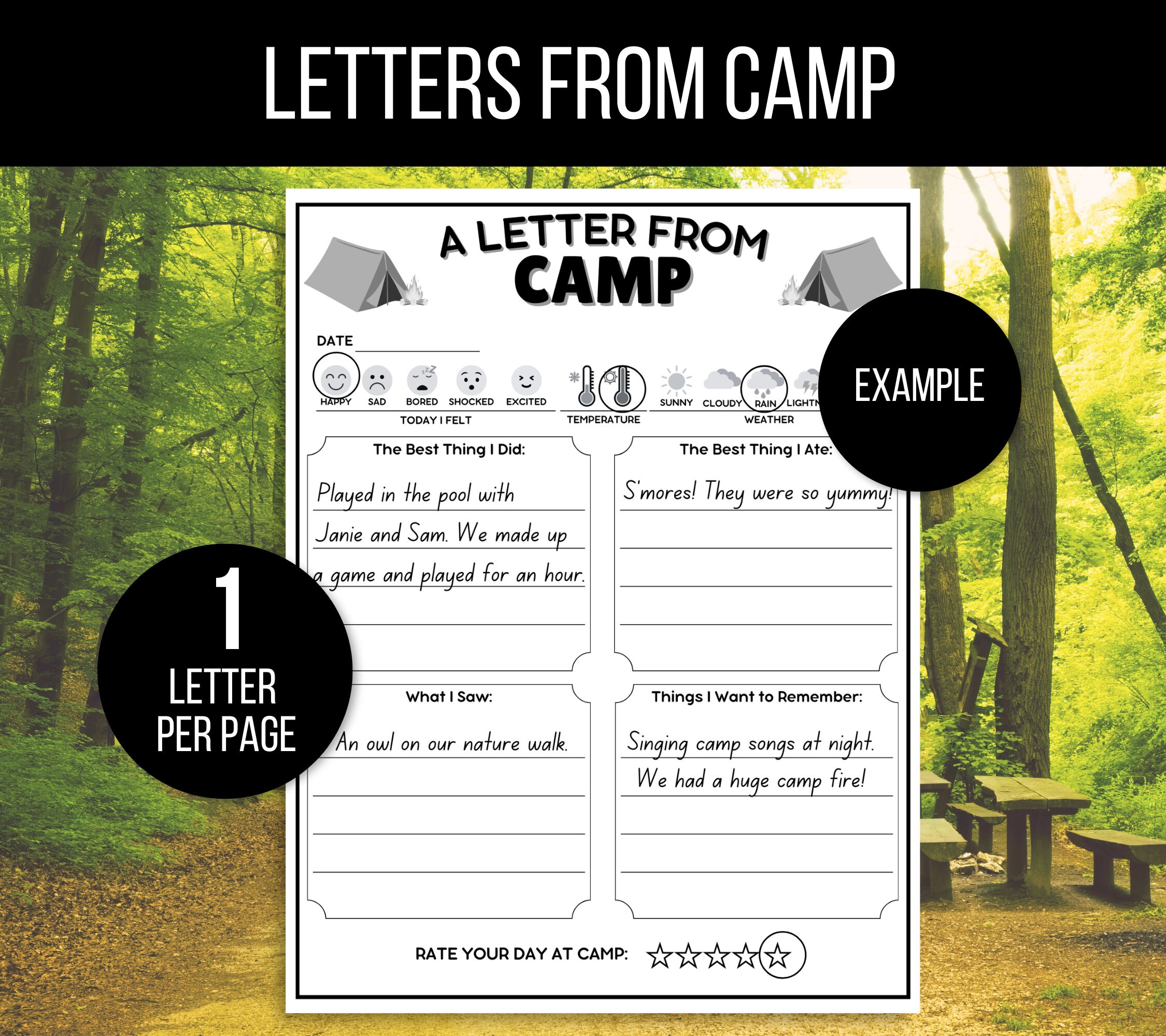 Letters From Camp, Summer Camp Letters, Printable Letter From Camp ...