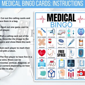 Medical Bingo, 40 Printable Medical Bingo Cards, Doctor Bingo, Nurse ...