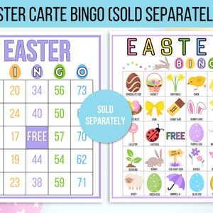 Easter Bingo, 50 Printable Easter Bingo Cards, Easter Activity for Kids ...