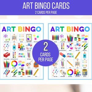 Art Bingo, 30 Printable Art Bingo Cards, Art Game, Art Party Game, Art ...