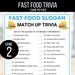 Fast Food Trivia Games, Fast Food Slogan Games, Fast Food Slogan Match ...