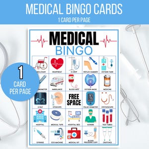 Medical Bingo, 40 Printable Medical Bingo Cards, Doctor Bingo, Nurse ...