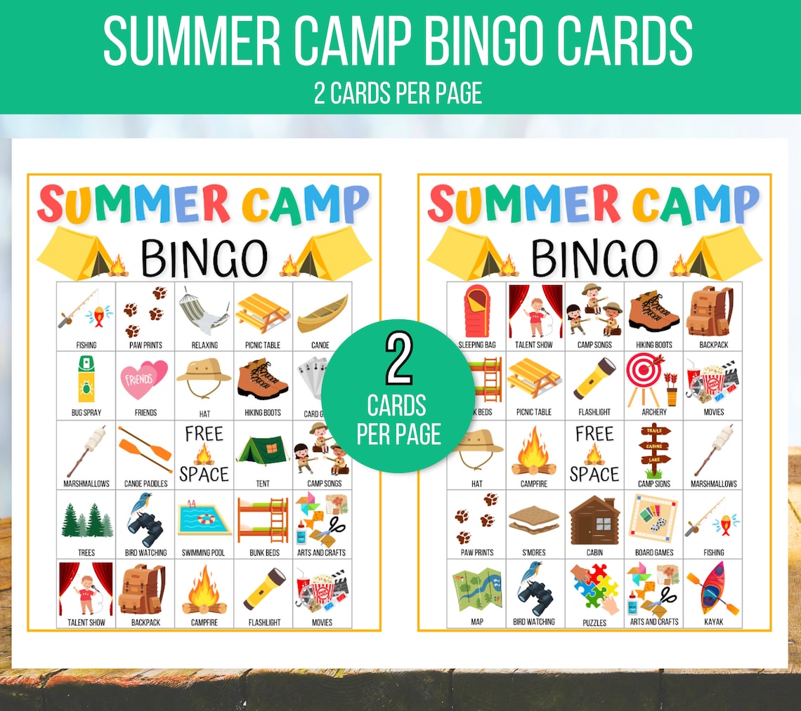 Bingo pour colonie de vacances, 30 cartes de bingo pour colonie de ...